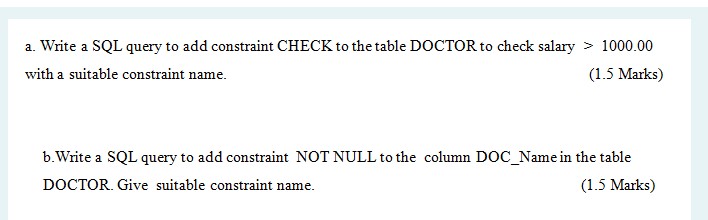 Solved Write SQL statements to create tables with details | Chegg.com