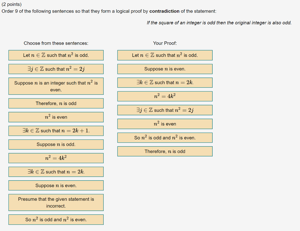 Solved (2 points) Order 9 of the following sentences so that | Chegg.com Solved (2 points) Order 9 of the following sentences so that | Chegg.com