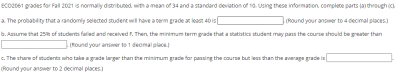 2002061 grades for Fal 2021 is normally distributed | Chegg.com