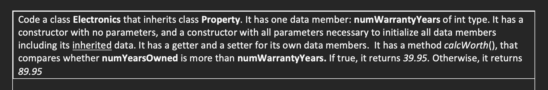 Solved CODING: All classes must be declared public. All | Chegg.com