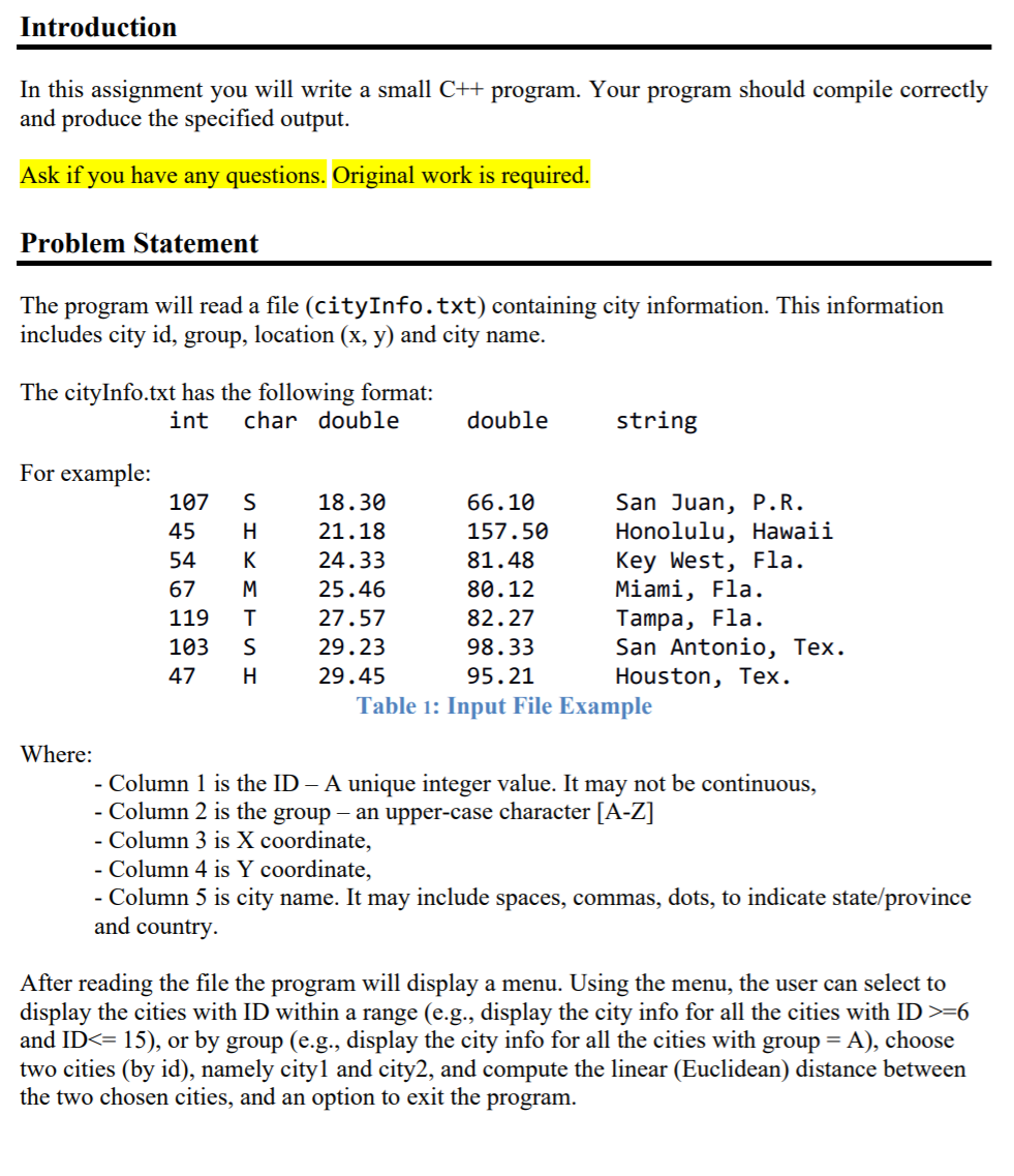 Solved Introduction In this assignment you will write a | Chegg.com