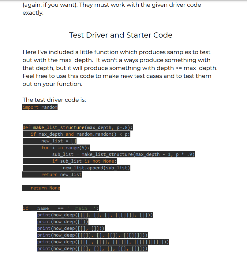 Solved Problem 2 - How Deep is the List? Write a recursive | Chegg.com