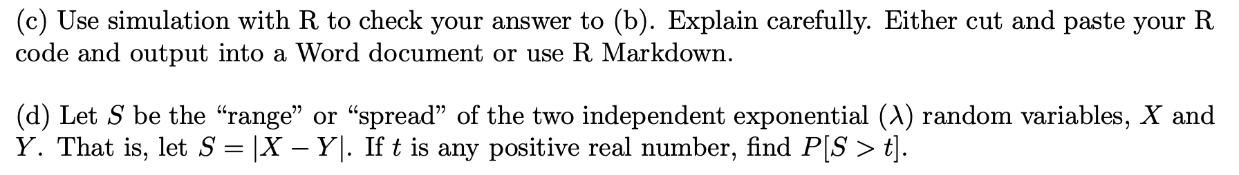 Solved Let X and Y be independent exponential random | Chegg.com