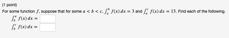 Solved (1 point) For some function f, suppose that for some | Chegg.com