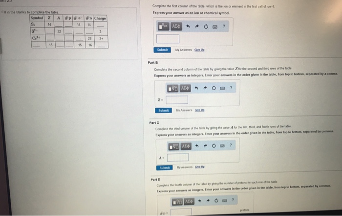 Solved Complete the frst column ofthe table, which暷the ion | Chegg.com
