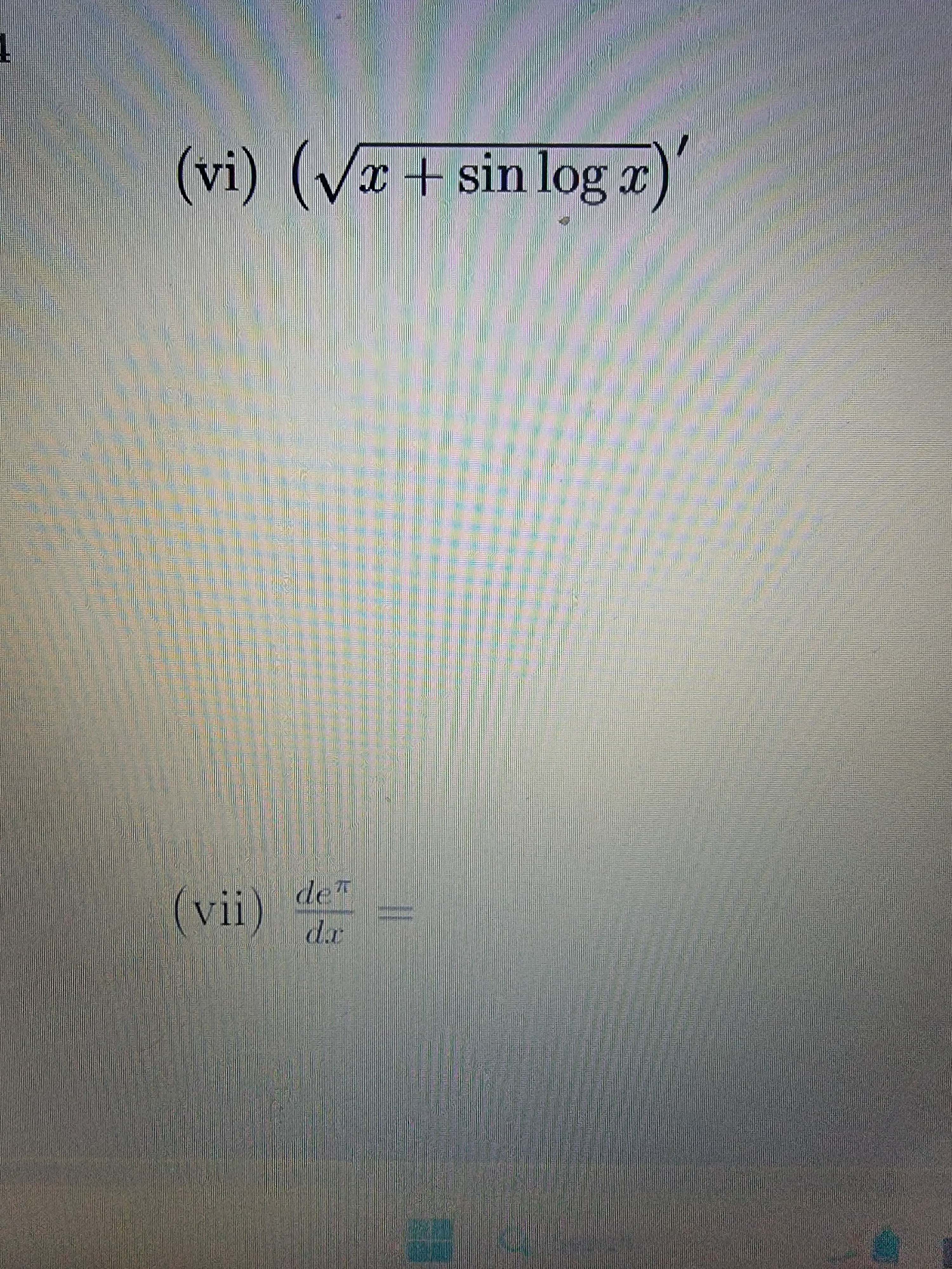 Solved (vi) (x+sinlogx)′ | Chegg.com