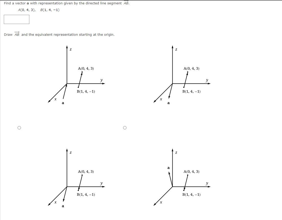 Solved Find a vector a with representation given by the | Chegg.com
