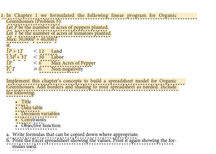 Solved 1. In Chapter 1 we formulated the following linear | Chegg.com