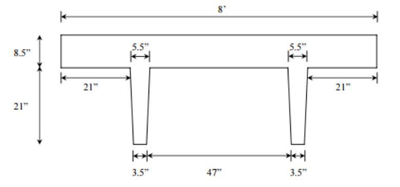 Solved For the reinforced stone concrete double tee-beam | Chegg.com