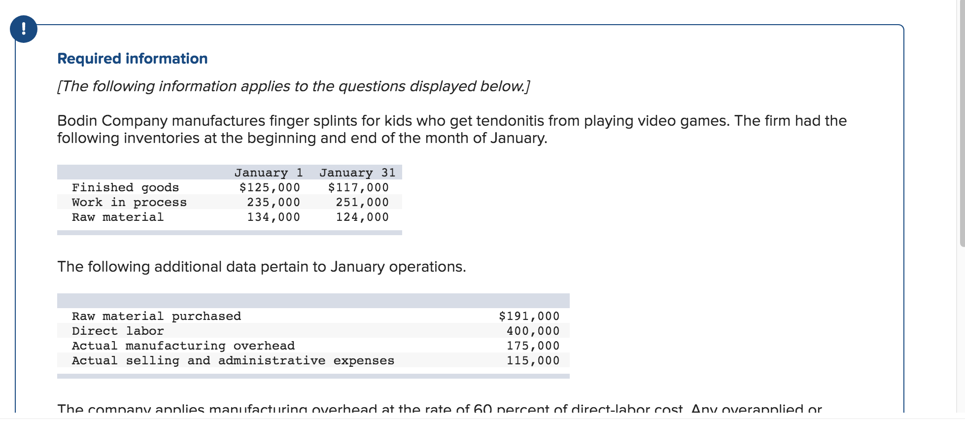 Solved Required information [The following information | Chegg.com