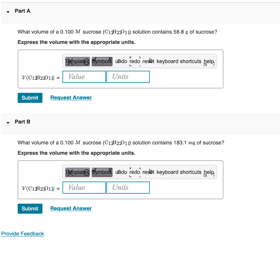 Solved What volume of a 0.100M sucrose (C12H22O11) solution | Chegg.com