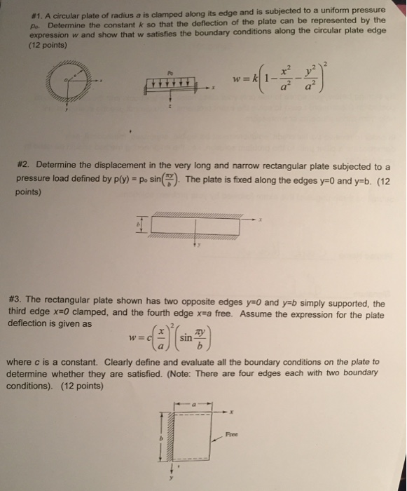 Solved A circular plate of radius a is clamped along its | Chegg.com