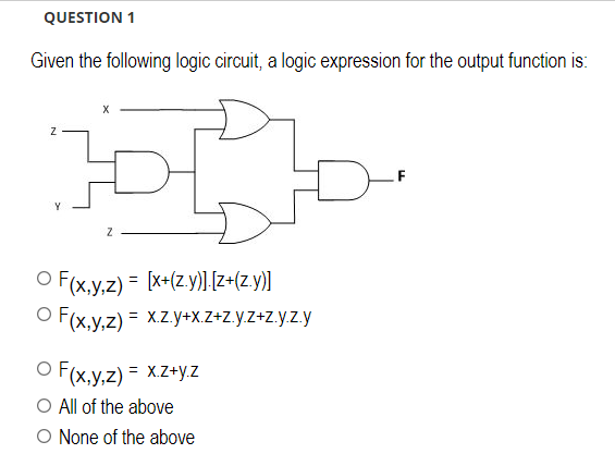 Solved Given the following logic circuit, a logic expression | Chegg.com