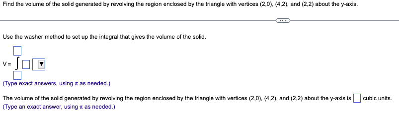 Solved Use the washer method to set up the integral that | Chegg.com