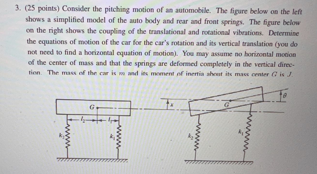 Solved ( 25 ﻿points) ﻿Consider the pitching motion of an | Chegg.com
