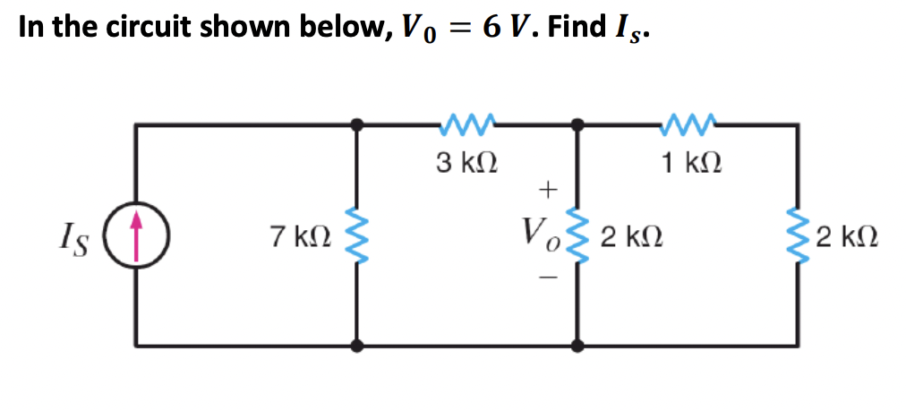 In the circuit shown below, V0=6V. ﻿Find Is. | Chegg.com