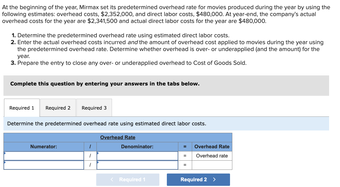 Solved Enter the actual overhead costs incurred and the | Chegg.com