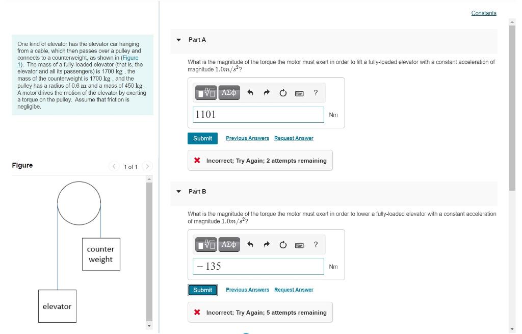 Solved Constants Part A What is the magnitude of the torque | Chegg.com
