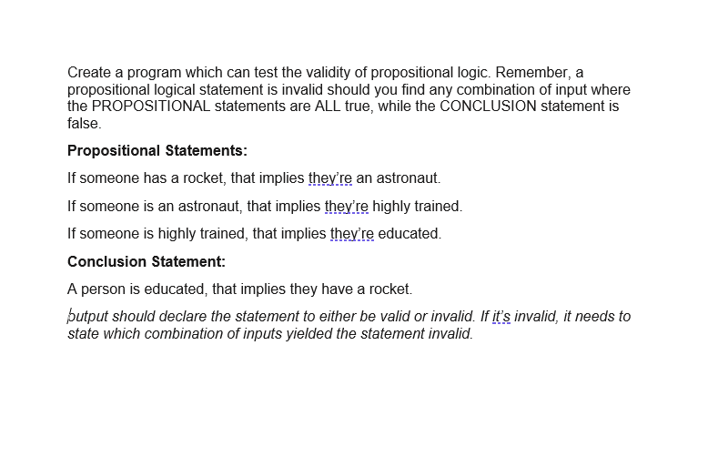 Solved Create a program which can test the validity | Chegg.com