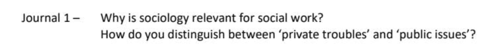 Solved Journal 1- Why is sociology relevant for social work? | Chegg.com