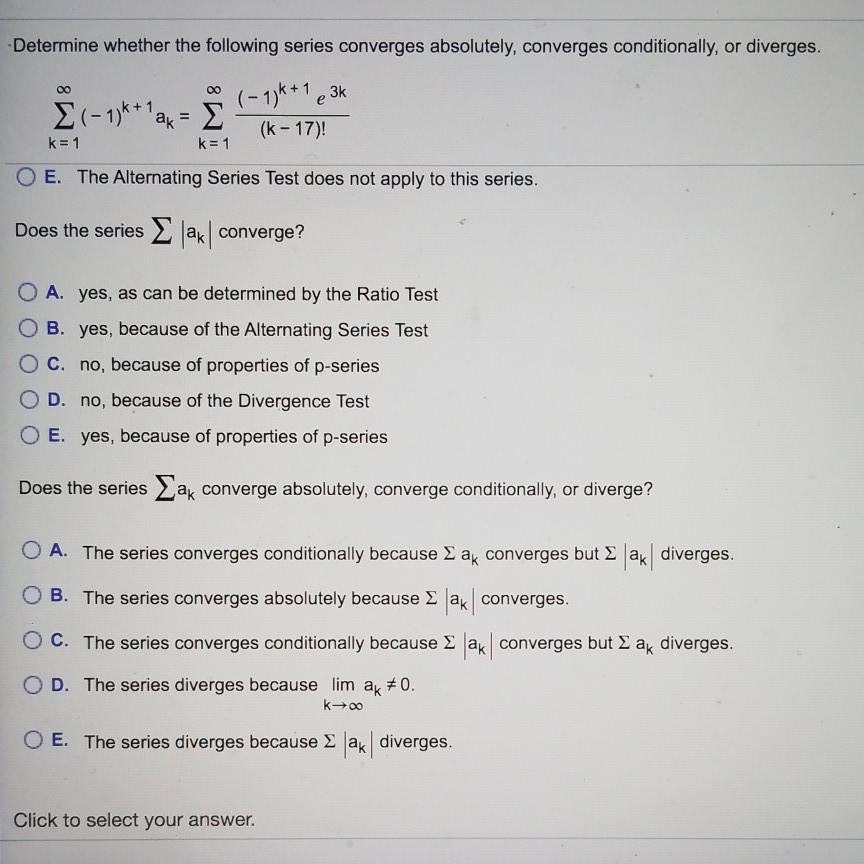 Solved Determine whether the following series converges | Chegg.com