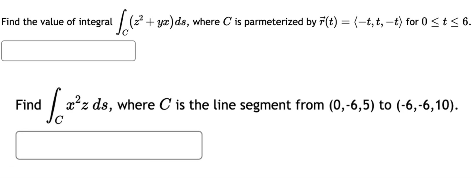 Solved Find the value of integral ∫C(z2+yx)ds, where C is | Chegg.com