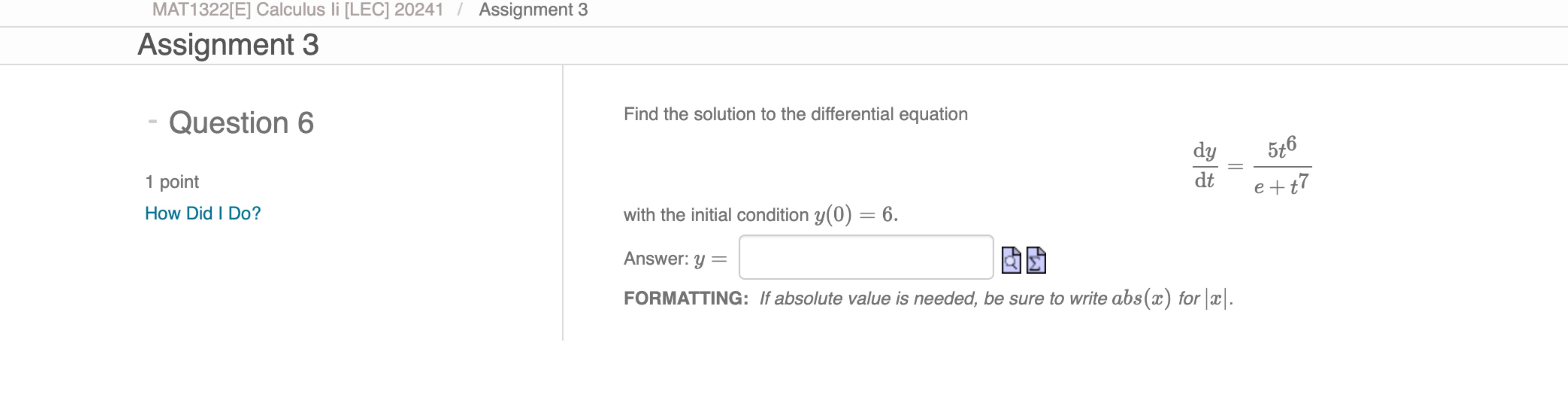 Solved Assignment 3Question 61 pointHow Did I Do?Find the | Chegg.com Solved Assignment 3Question 61 pointHow Did I Do?Find the | Chegg.com