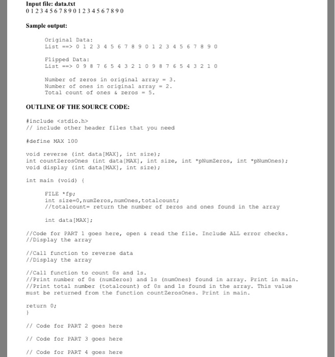 Solved Assignment 13B: You are to write a C program which | Chegg.com