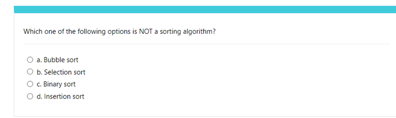 Solved Which one of the following options is NOT a sorting | Chegg.com