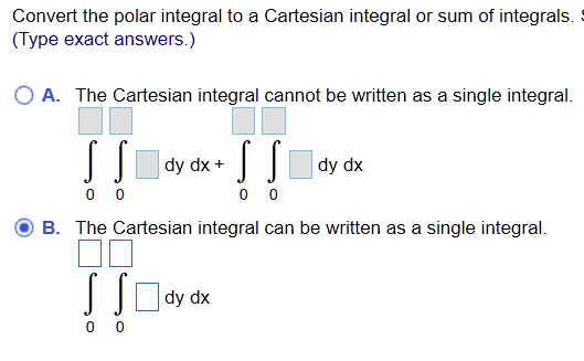 Solved Sketch the region of integration and convert the | Chegg.com