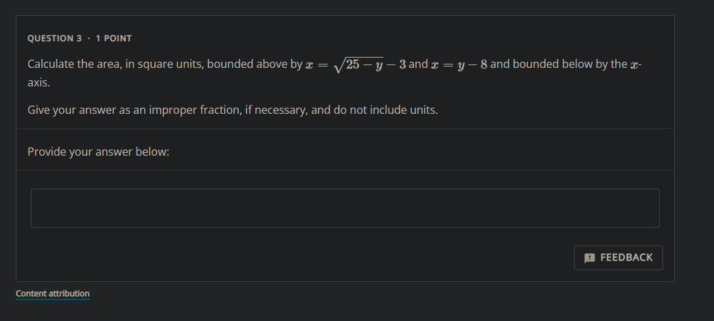 Solved Calculate the area, in square units, bounded above | Chegg.com