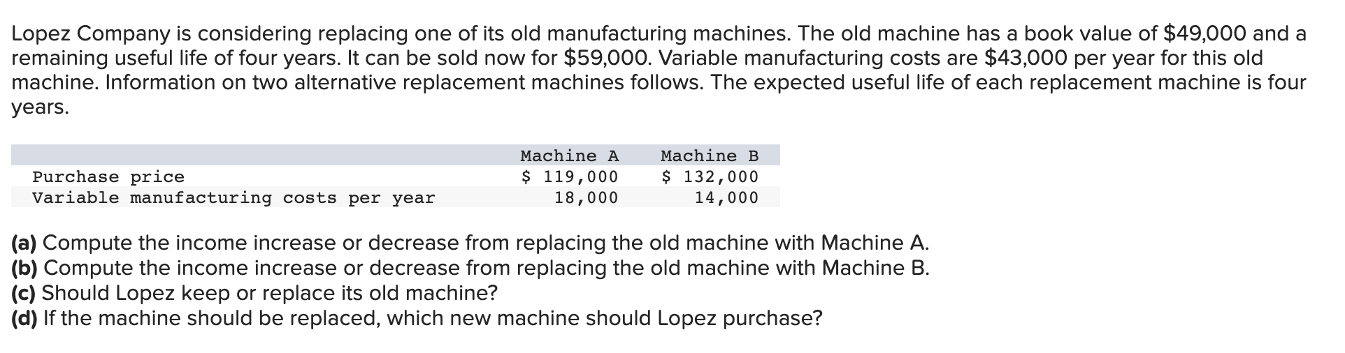 Solved \r\nCompute the income increase or decrease from | Chegg.com