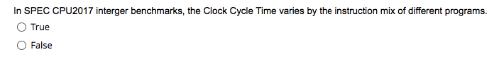 Solved In SPEC CPU2017 interger benchmarks, the Clock Cycle | Chegg.com