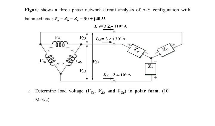 Solved Figure shows a three phase network circuit analysis | Chegg.com