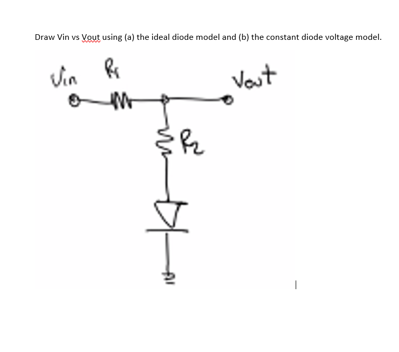 Solved Draw Vin vs Vout using (a) the ideal diode model and | Chegg.com