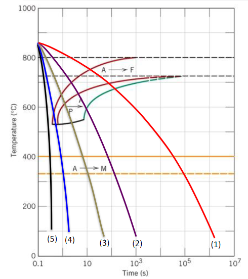 Solved The continuous cooling curve for a hypoeutectoid | Chegg.com