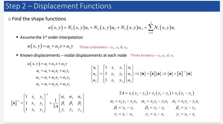 Solved 1st Order Triangular Element