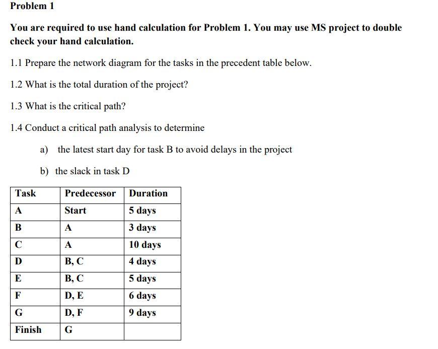 Solved Problem 1 You are required to use hand calculation | Chegg.com