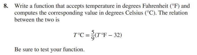 Write a function that accepts temperature in degrees | Chegg.com