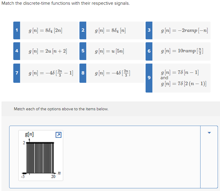 Solved Match the discrete-time functions with their | Chegg.com