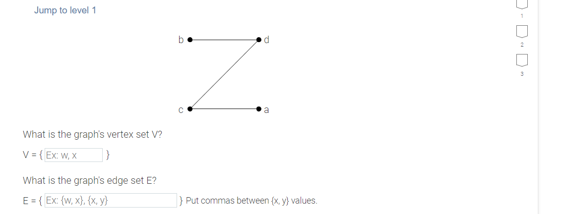 Solved Jump to level 1 What is the graph's vertex set V? | Chegg.com