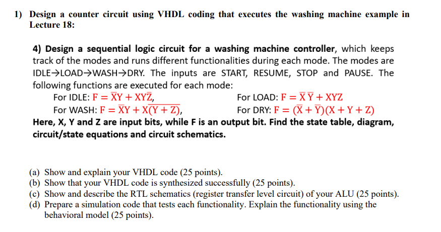 Solved Design a counter circuit using VHDL coding that | Chegg.com