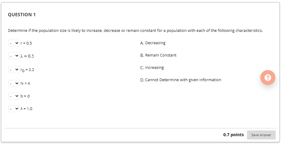 Solved Determine if the population size is likely to | Chegg.com