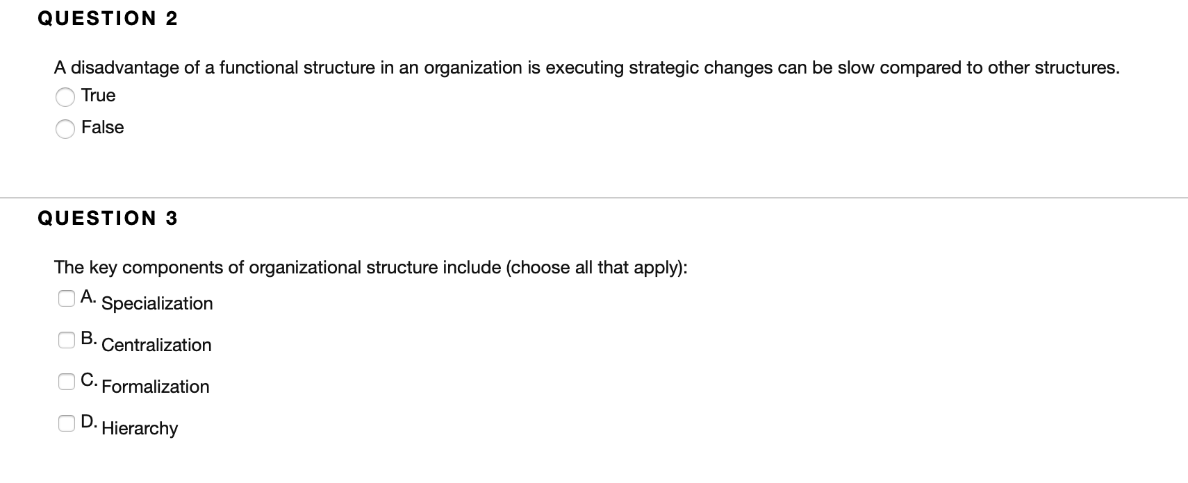 Solved QUESTION 2 A disadvantage of a functional structure | Chegg.com
