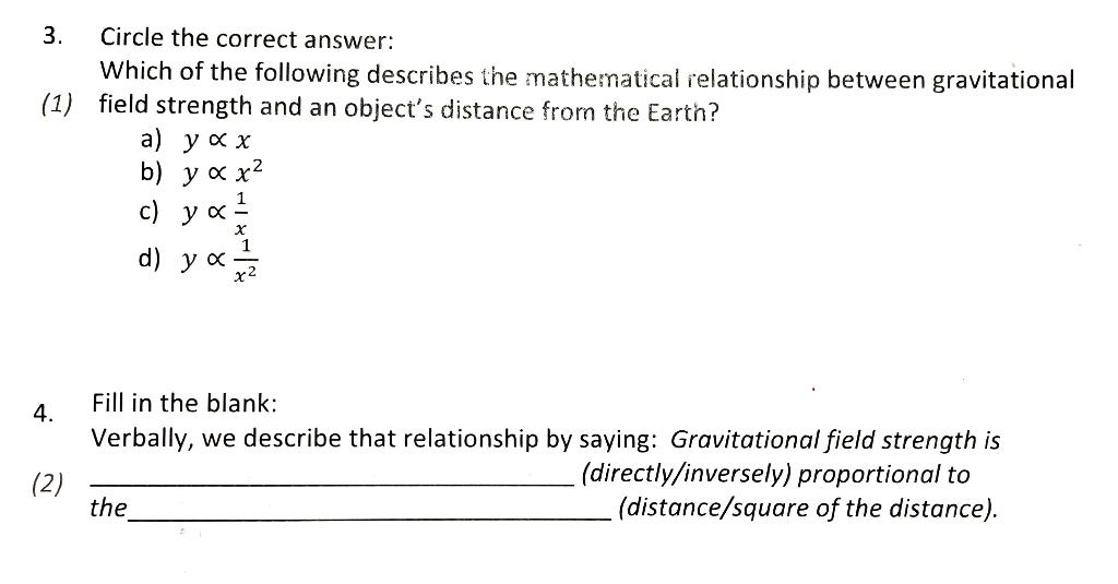 Solved 3. Circle the correct answer: Which of the following | Chegg.com