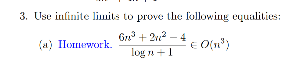Solved Use infinite limits to prove the following | Chegg.com