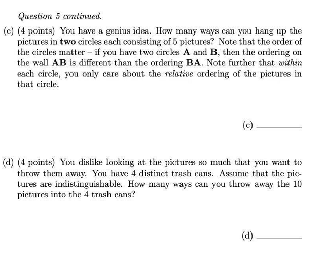 Solved Question 5: Combinatorics ... 14 points Erika's Sweet | Chegg.com