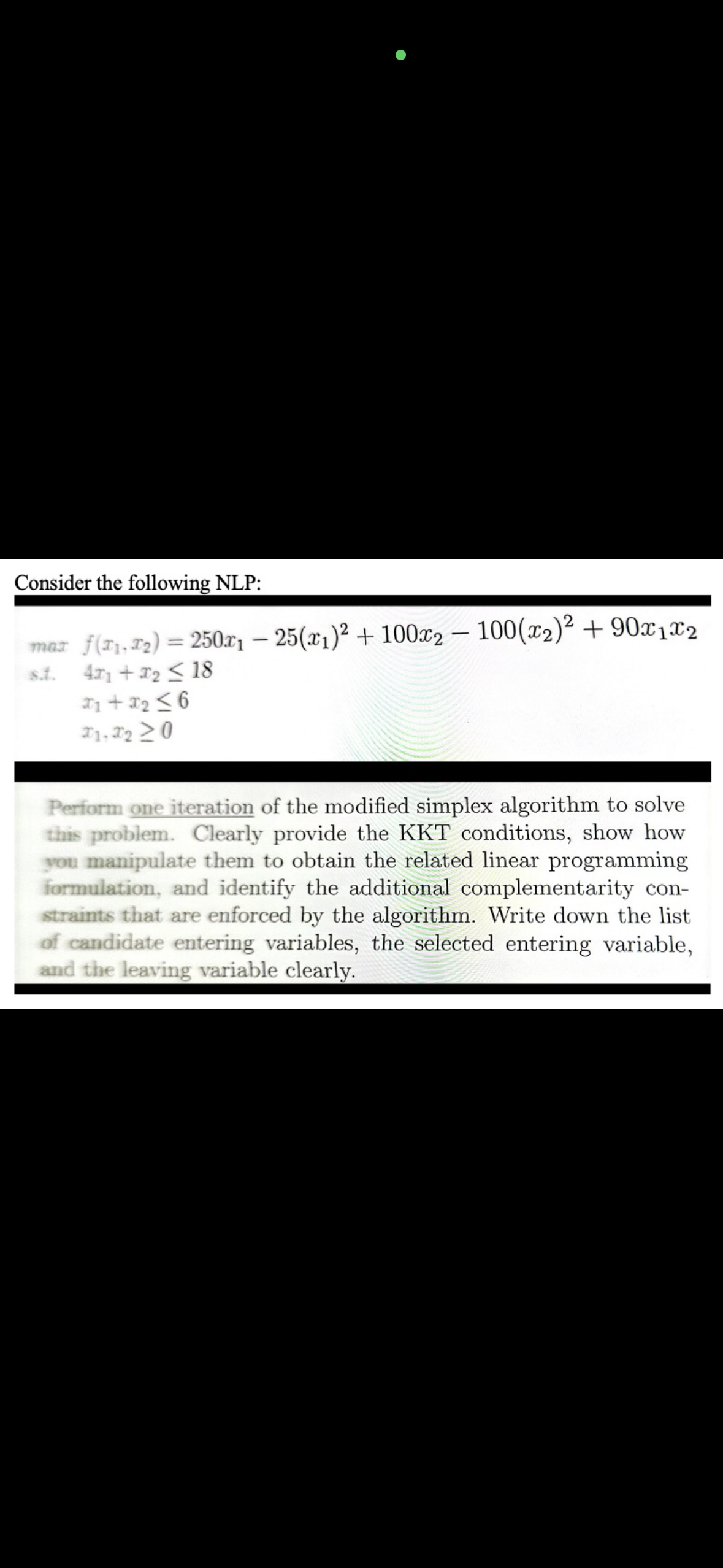 Solved Consider the following NLP: | Chegg.com