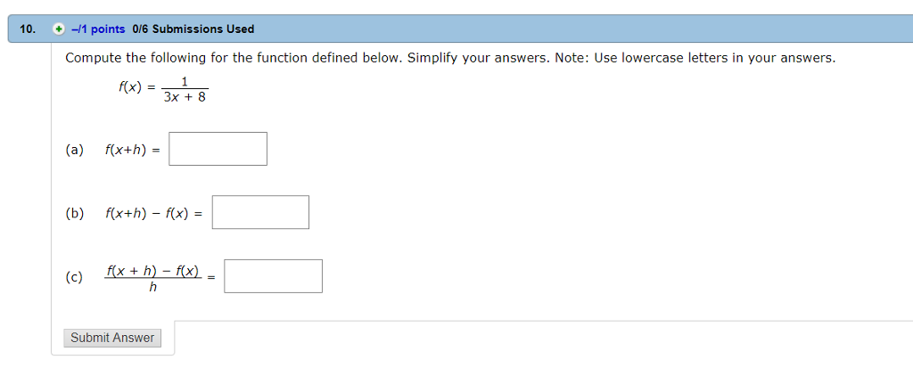 Solved Compute the following for the function defined below. | Chegg.com