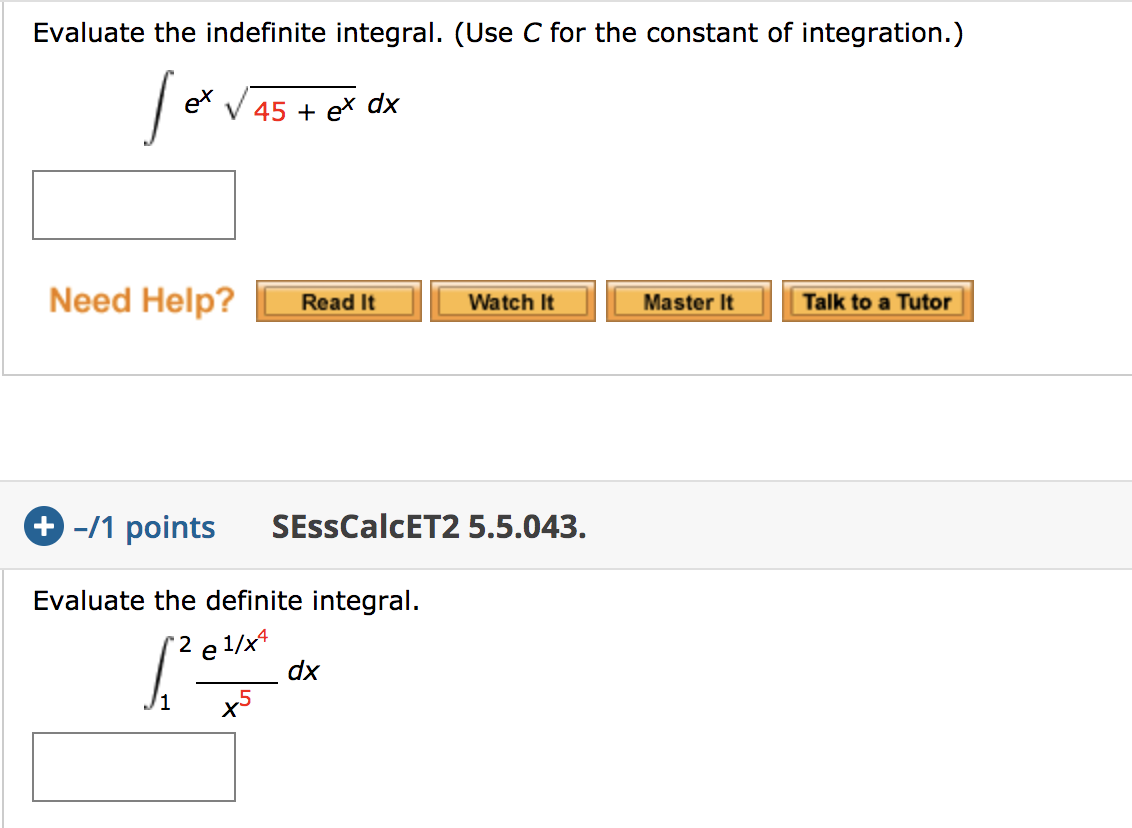 Solved Evaluate the indefinite integral. (Use C for the | Chegg.com